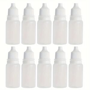 nayiissi 10 pieces 15ml plastic dropper bottle with childproof cap, portable squeezable eye dropper containers great for solvents, light oils, saline, etc