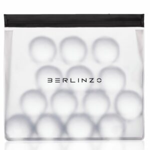 berlinzo large reusable ice storage bag - freezer safe leak proof silicone and plastic-free lunch bag for ice and food storage - bpa-free xl size