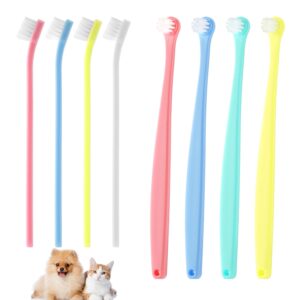 xihircd 8pcs dog toothbrush, 2 styles soft bristle small cat toothbrush micro head kitten teeth cleaning brush dental care supplies for tiny puppy kitty reduce plaque tartar formation & bad breath