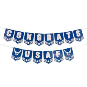 military theme congrats usaf banner,military us air force graduation parties, retirement, welcome home & birthdays party decoration supplies