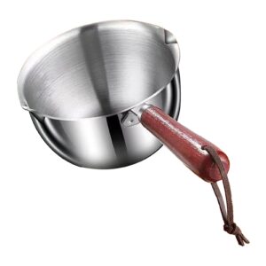 mini butter warmer pot, 300ml premium stainless steel design oil warmer pan for frying drizzling and pouring