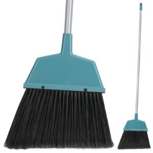 long stiff bristle brooms for sweeping indoors, angle brooms with 58" long handles heavy duty soft bristle brooms, kitchen brooms for shop office lobby