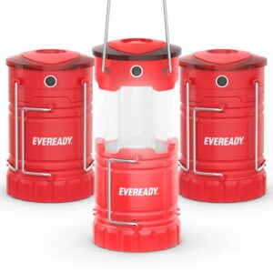 eveready led camping lantern 360 pro (3-pack), super bright tent lights, rugged water resistant led lanterns, 100 hour run-time (batteries included)