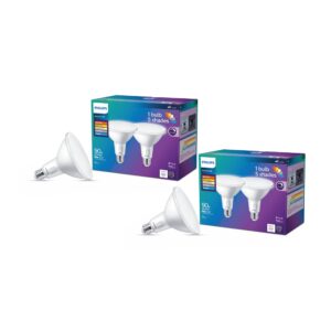 philips par38 dimmable led spotlight bulbs - flicker-free light bulb with eyecomfort technology - selectable white - e26 base - 4 pack