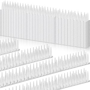 geetery 48 pack bird spikes bulk transparent plastic bird spikes for small birds squirrel pigeon spikes bird spikes for animal outdoor, fence spikes for garden wall railing roof