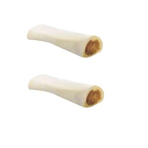 mpp stuffed peanut butter 6 inch shin dog bones refillable nutritious dental chew (2 bones)