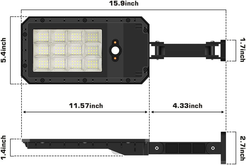 Arily Solar Street Lights Outdoor 144 LED Street Light Solar Powered Street Light Dusk to Dawn Solar Outdoor Lights Remote Control Solar Barn Lights for Parking Lot, Garage, Yard -4 Pack