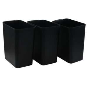 aninhao 3 pack open top plastic trash can waste basket, 4.5 gallon/16 l slim kitchen office garbage can, black