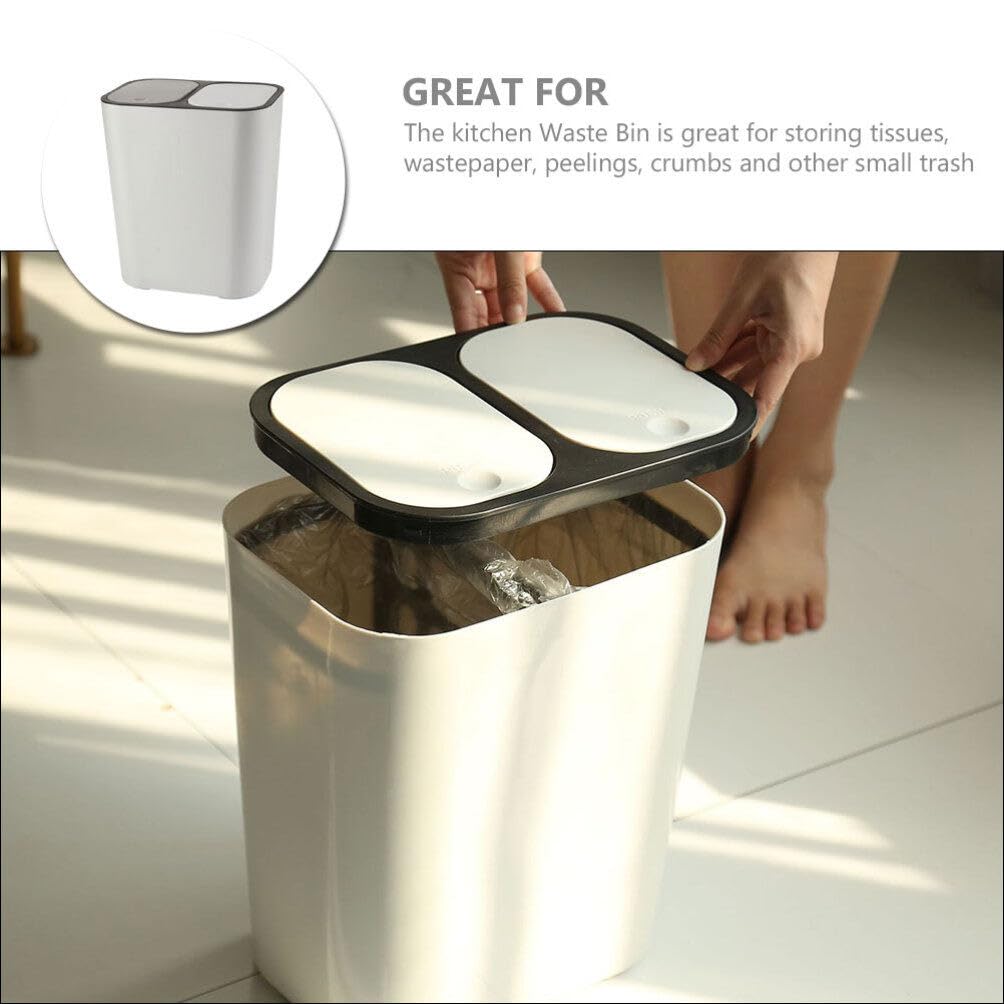 Kisangel 1pc Dual Trash Can for Recycling and Trash Garbage Can with Lid Trash Can Kitchen(15L)