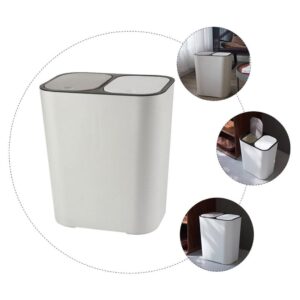 Kisangel 1pc Dual Trash Can for Recycling and Trash Garbage Can with Lid Trash Can Kitchen(15L)