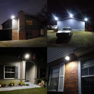 Arily Solar Street Lights Outdoor 144 LED Street Light Solar Powered Street Light Dusk to Dawn Solar Outdoor Lights Remote Control Solar Barn Lights for Parking Lot, Garage, Yard -4 Pack