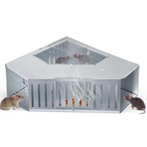 extra large humane mouse trap,reusable automatic rat trap,didirectional combined continuous rat traps cage,no bait,mouse stations for mice outdoor and indoor,keeps children and pets safe