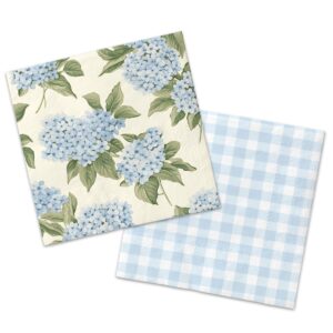 40pcs floral napkins-blue white party supplies vintage flower paper napkins tea party decorations for birthday,baby shower