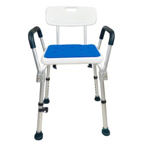 shower chair for inside shower seat with padded armrests cushion and backrest equipped with suction feet adjustable height shower bench bath seat for shower chair for inside tub