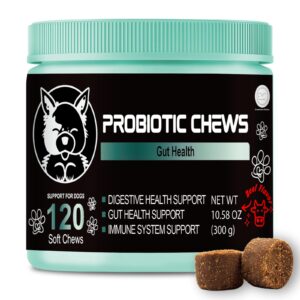 v-est probiotics for dogs - probiotic chews for dogs - gut health for dogs - probiotico para perro - digestive enzymes for dogs - dog probiotics - dog health supplies - dog gut health