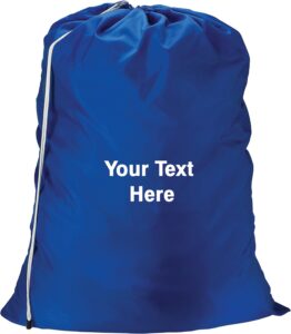 personalized nylon laundry bag - locking drawstring closure and machine washable mesh foot ball