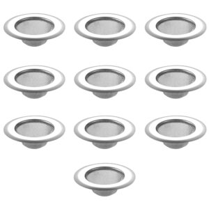 10 pcs kitchen sink strainer stainless steel mesh and punching | kitchen sink drain strainer with large wide rim 4.5" for the sink in kitchen/bathroom/bathtubs | rust-free, sturdy and durable