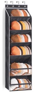 keetdy deep pockets over the door hat racks for baseball caps, hold 72 hats organizer for closet & wall storage cap holder display collection, black