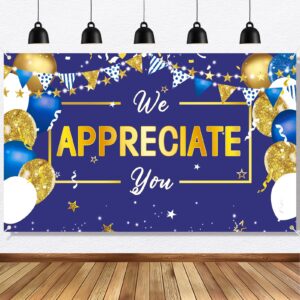 ushinemi we appreciate you decorations thank you banner, employee staff team appreciation week teacher nurse doctor pastor party supplies