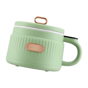 ieudns small rice cooker 1.6l noodle cooker keep warm portable electric pot nonstick for 1-2 people camping cooking soup oatmeal, green