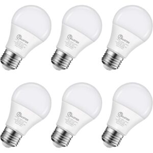 jiangsiling a19 led light bulb, 75w equivalent led bulb, 11w 5000k daylight, 1100 lumens, non-dimmable light bulbs, cri 85+, no flicker e26 base bulbs for home office, 6-pack