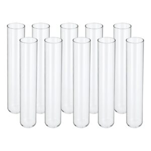 patikil 80ml test tubes, 15pcs 6.5x1.18in glass clear round bottom test tube containers for bead party candy bath salt storage scientific experiment plant propagation