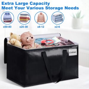 StorageRight Large Moving Bags Heavy Duty Storage Totes for Storage,Packing & Moving Collapsible Moving Supplies with Large Capacity, Reinforced Zippers and Handles, 88L, 8 Packs