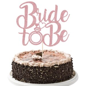 yuinyo bride to be cake topper bridal shower cake topper,for wedding shower/engagement/bachelorette/hen party decorations/birthday party cake (rose gold)