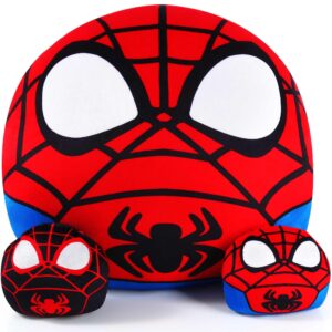 hevano 3 in 1 spider plush pillow, super soft stuffed animal toys for kids adults, plush pillow home decorations, spider mommy stuffed animal toys with 2 babies in her tummy