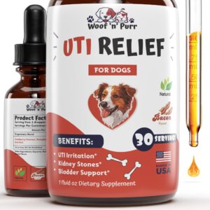 natural dog uti treatment - dog uti - dog urinary tract infection treatment - uti dog treatment - dog uti supplement - dog uti cranberry - dog cranberry supplement - 1 fl oz - bacon flavor