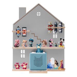 yuxsm tonie shelf house for toniebox,toniebox storage for compatible with tonie accessories, tonie characters and tonie figures,display collection, display dolls(grey)