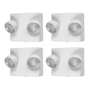 sure-lites all-pro apelmini-r 1.5 watt compact emergency light with 2 led heads - 90 minutes emergency run time, adjustable heads, easy installation, white finish, 4 pack