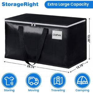 StorageRight Large Moving Bags Heavy Duty Storage Totes for Storage,Packing & Moving Collapsible Moving Supplies with Large Capacity, Reinforced Zippers and Handles, 88L, 8 Packs