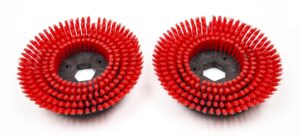 8.7" rotary brush with bristles for sanitmax sm430 floor scrubber machines, polypropylene, red (pack of 2)