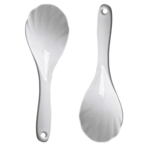 mikinona 2pcs rice spoon rice paddle spoon convenient rice spatula reusable rice paddle compact rice scooper convenient rice paddle non-stick spoons rice cooker white pp household