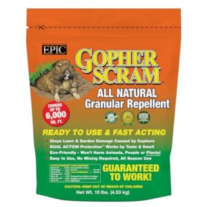 gopher scram all natural granular repellent - all-natural, animal, people and pet safe granule from epic repellents (10 lb bag)