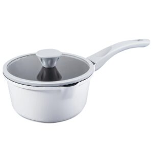 procooking sauce pan with lid, 2 qt small saucepan milk pot nonstick, 2 quart soup pot for cook, versatile for induction and gas cooktops