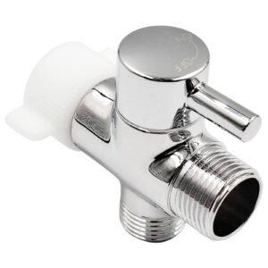 miayaya bidet t adapter with shut off valve 3 way connector 7/8" 1/2" brass plating t valve for toilet bidet