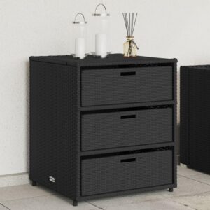 gecheer patio storage cabinet outdoor garden storage organizers black 21.7"x23.2"x27.2" poly rattan 0223005c 0224005c