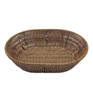 ambojie fruit bread basket, table top food tray, hand woven storage basket for farmers market showcase, home restaurant and bakery fruit vegetable cosmetic (1 piece)