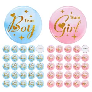 gender reveal pins 50pcs 5cm - team boy or girl pins gender reveal button pins - team boy team girl pins gender reveal ideas - gender reveal decorations - gender reveal games party favors - 2 inch