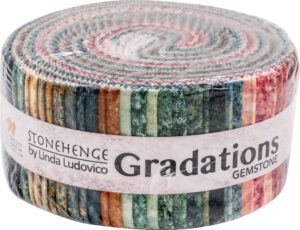 linda ludovico stonehenge gradations ii gemstone strips 40 2.5-inch strips jelly roll northcott, assorted, sgrad40-680