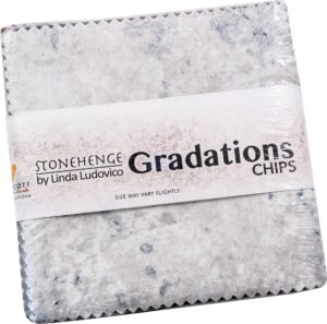 linda ludovico stonehenge gradations ii graphite chips 42 5-inch squares charm pack northcott, assorted, cgrad42-99