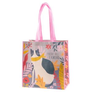 karma reusable large gift bags - tote bag and gift bag with handles - perfect for birthday gifts and party bags rpet 1 cat large