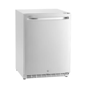 nutrifrost 24' indoor outdoor beverage refrigerator with 3 removable shelves, built-in or freestanding for home commercial 1 door design