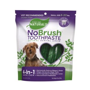 every day naturals dog dental chew, no brush toothpaste for small breeds, freshens breath, unique texture helps reduce plaque & tartar, 10 oz, 1 pack