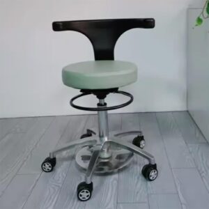 sfklyu dental stool dentist chair pu leather assistant stool chair height adjustable doctor chair stool with backrest 360 degree manual lifting,b