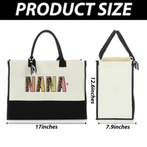 Nana Gifts Tote Bag Grandma Gifts Beach Bag Gift for Grandmother Retirement Birthday Mothers Day Thank You Gifts for Women Nana Mamaw First Time Grandma Gigi Mimi Gaga Canvas Travel Shopping Bag