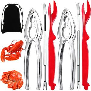 artcom 7 piece seafood tools set - 2 crab crackers, 2 lobster shellers, 2 crab forks, 1 storage bag