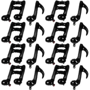 18 pcs black note balloons, 16 inch music balloons, black music note foil balloons for birthday baby shower music themed party concert band bar party decoration